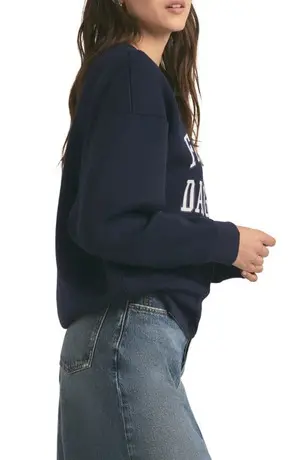FAVORITE DAUGHTER Collegiate Cotton Blend Sweatshirt - Navy
