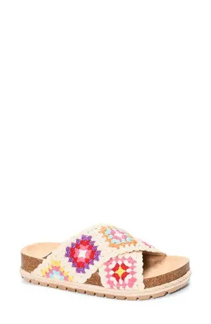 Chinese Laundry Tacoma Crochet Slide Sandal - Sand Multi