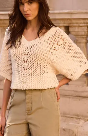Mint Velvet Open Knit Crochet Top