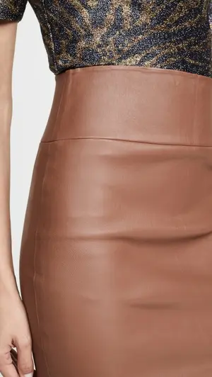 Sprwmn Leather Pencil Knee Length Skirt