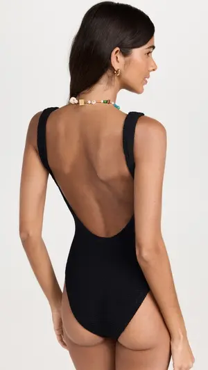 Hunza G Square Neck One Piece - Black