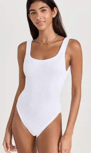 Hunza G Square Neck One Piece - White