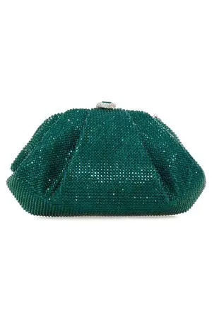 Judith Leiber Gemma Crystal Clutch - Silver Emerald