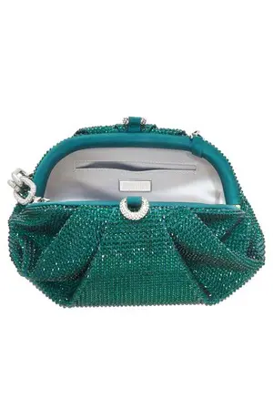 Judith Leiber Gemma Crystal Clutch - Silver Emerald