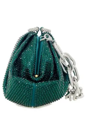 Judith Leiber Gemma Crystal Clutch - Silver Emerald