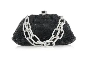 Judith Leiber Gemma Crystal Clutch - Silver Jet
