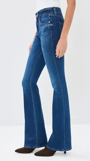 Veronica Beard Beverly High Rise Skinny Flare Jeans - Bright Blue