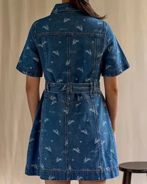 SMWR. BY THE SOMEWHERE CO Royal Match Denim Mini Dress