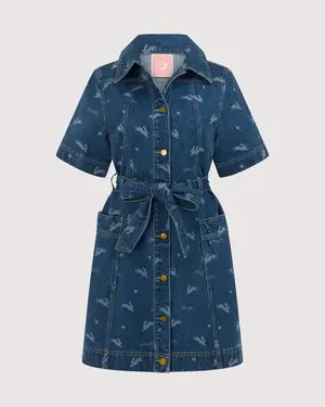 SMWR. BY THE SOMEWHERE CO Royal Match Denim Mini Dress