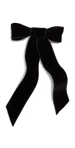 JENNIFER BEHR Velvet Bow Barrette - Black