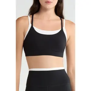 Splits59 Elliah Airweight Double Layer Sports Bra - Black/white