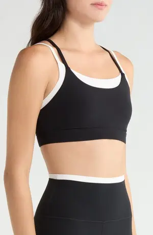 Splits59 Elliah Airweight Double Layer Sports Bra - Black/white