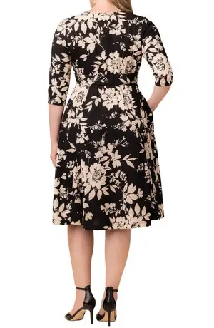 KIYONNA Floral Royal Sweetheart Dress - Vintage Ivory Florals