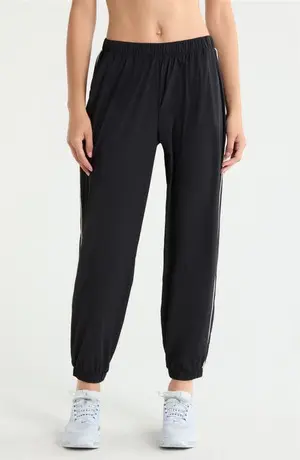 Splits59 Megan Stretch Nylon Joggers - Black/creme