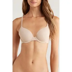 Simone Perele Essentiel Padded Underwire Plunge Bra - Peau Rose