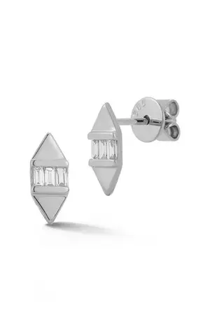 DANA REBECCA DESIGNS Sadie Pearl Diamond Stud Earrings - White Gold