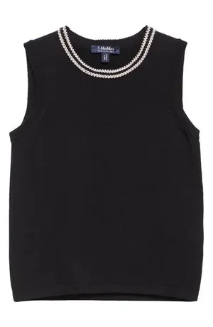 Max Mara Udine Embroidered Cotton Sweater Tank