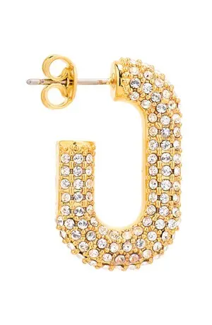 Rabanne Crystal Pavé J-hoop Earrings