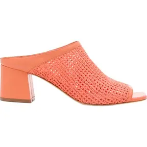 DANIELLA SHEVEL Salma Raffia Sandal - Coral