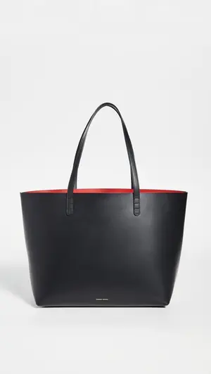 MANSUR GAVRIEL Large Leather Tote - Black/flamma