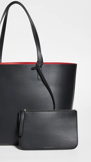 MANSUR GAVRIEL Large Leather Tote - Black/flamma