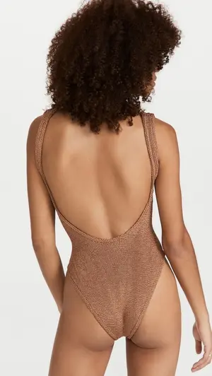 Hunza G Classic Square One Piece - Metallic Cocoa