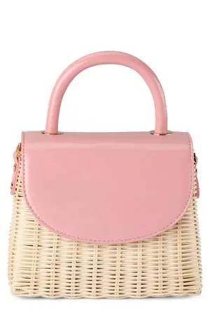 OLGA BERG Elle Wicker Top Handle Bag