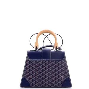 Goyard Saigon Top Handle Bag Coated Canvas With Leather Pm - Blue