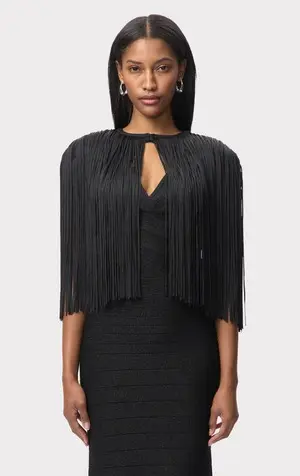 Herve Leger Icon Fringe Cape