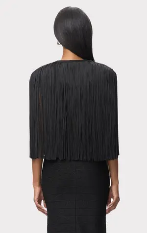 Herve Leger Icon Fringe Cape