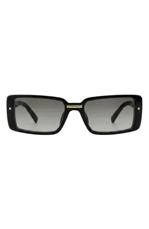 FIFTH & NINTH Blaire Oversize Gradient Rectangular Sunglasses - Black/black