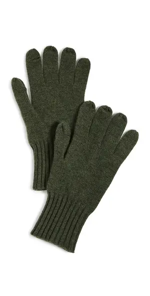 Carolina Amato Cashmere Texting Gloves - Olive