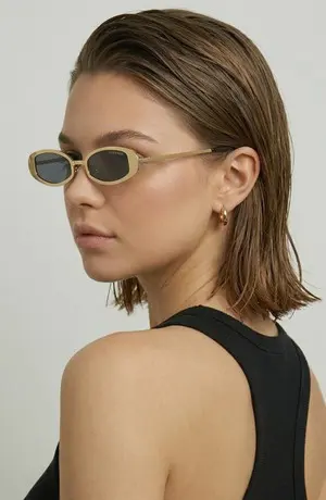 FIFTH & NINTH Sable 51mm Oval Sunglasses - Gold/black