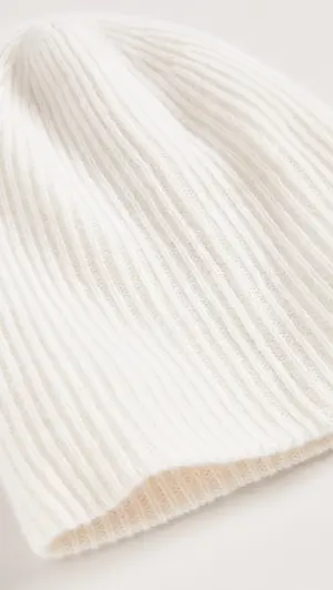 WHITE & WARREN Cashmere Ribbed Beanie
