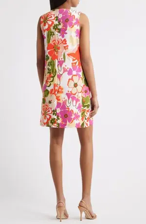 Anne Klein Floral Sleeveless Shift Minidress