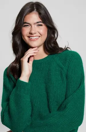 Guess Margo Mixed Stitch Sweater - Adventurous Green