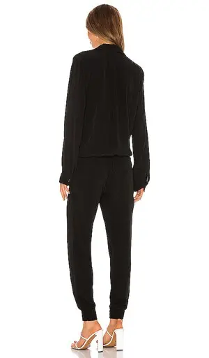 Monrow Crepe Long Sleeve Jumpsuit