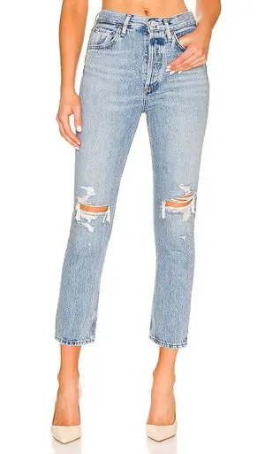 AGOLDE Riley High Rise Straight Crop Jeans