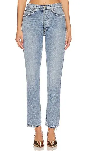 AGOLDE Riley High Rise Straight Crop Jeans - Hassle
