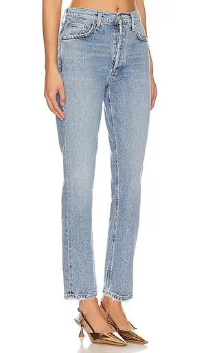 AGOLDE Riley High Rise Straight Crop Jeans - Hassle