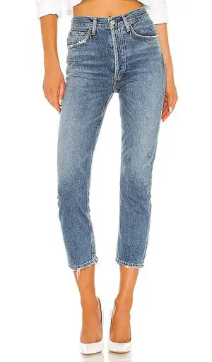 AGOLDE Riley High Rise Straight Crop Jeans