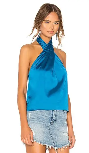 Superdown Amerie Pleated Halter Top