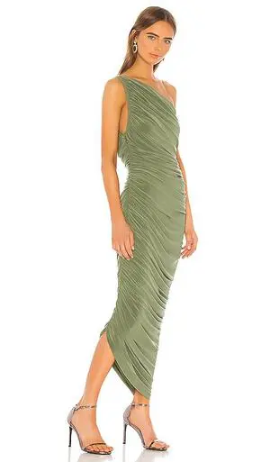 Norma Kamali Diana Gown In Olive
