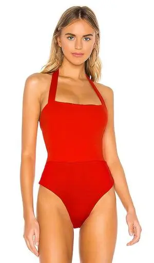 Superdown Reece Halter Bodysuit - Red