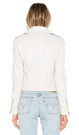 LAMARQUE Donna Leather Biker Jacket - White