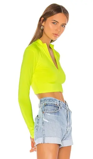 Superdown Nicky Zip Crop Top