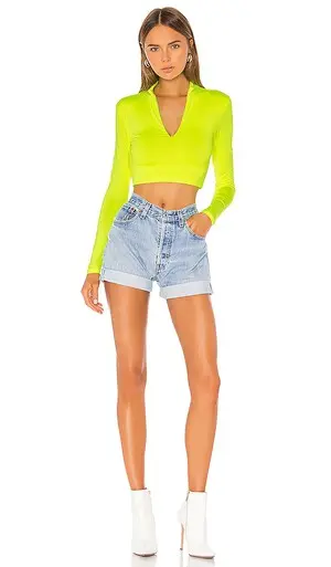 Superdown Nicky Zip Crop Top