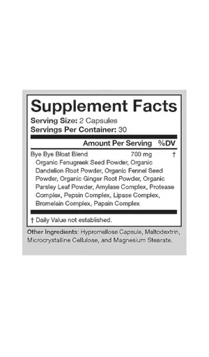 LOVE WELLNESS Bye, Bye Bloat: Debloating Capsules - N,a
