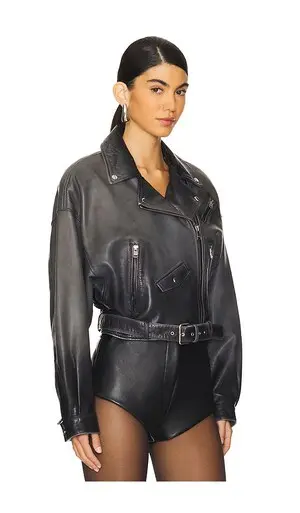 LAMARQUE Dylan Leather Jacket - Black Shadow