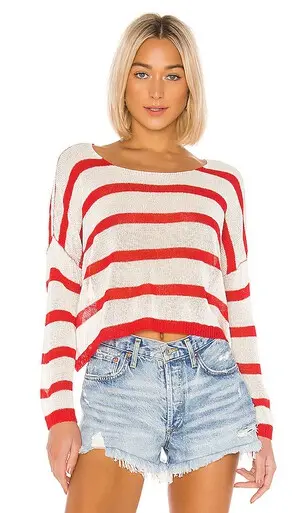 Superdown Adriana Striped Knit Sweater